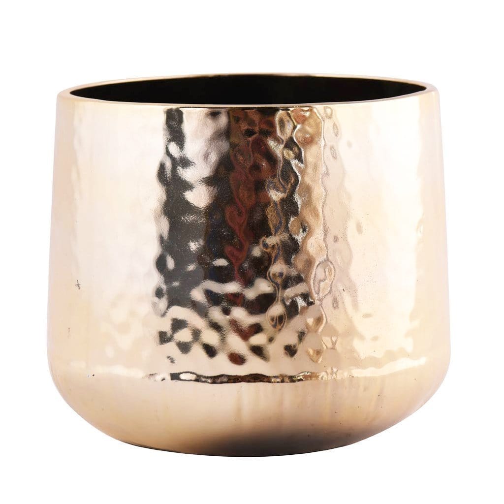Shop Natural Feel Faux Round Ceramic Gold Pots | Bloomr