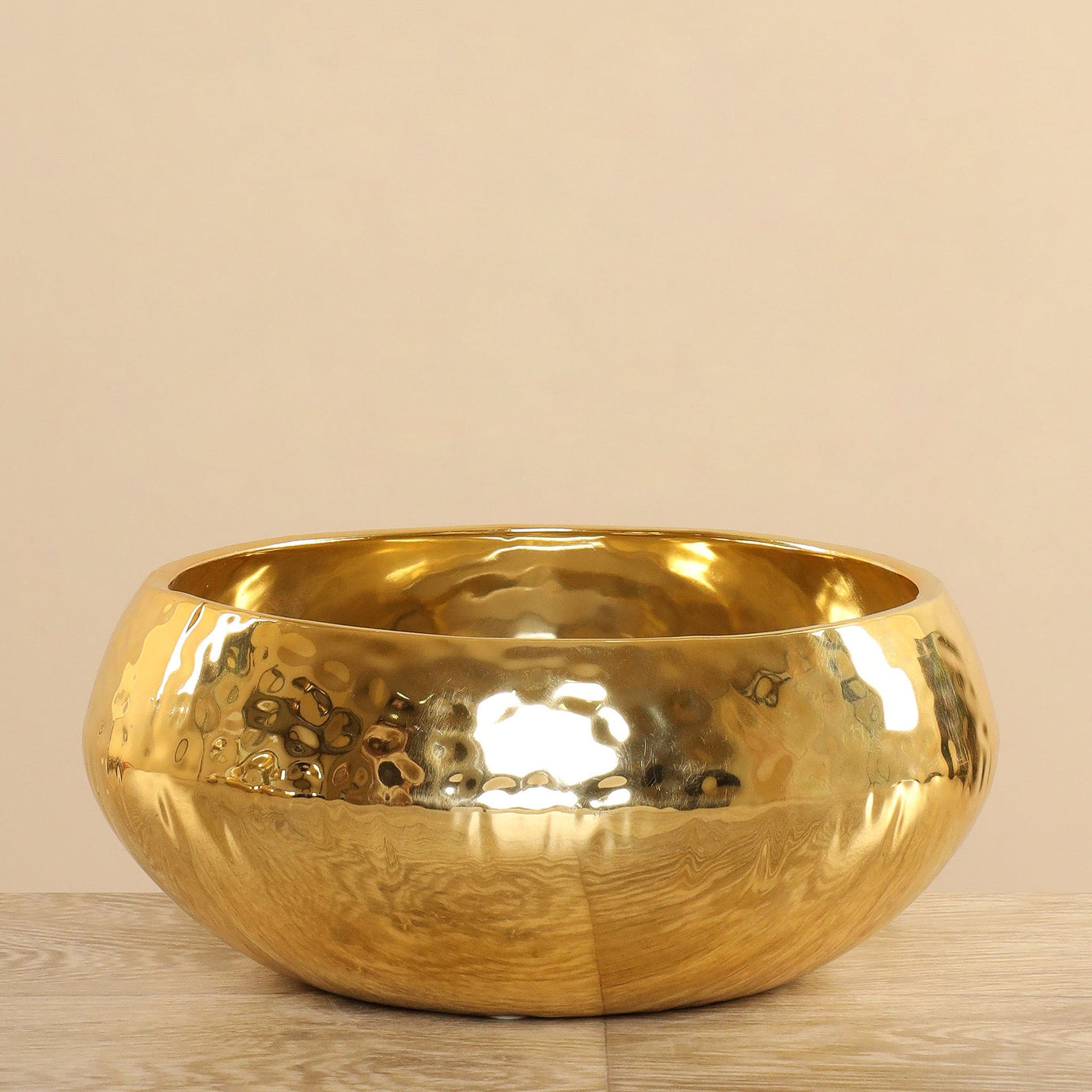 Shop Natural Feel Faux Round Ceramic Gold Pots | Bloomr