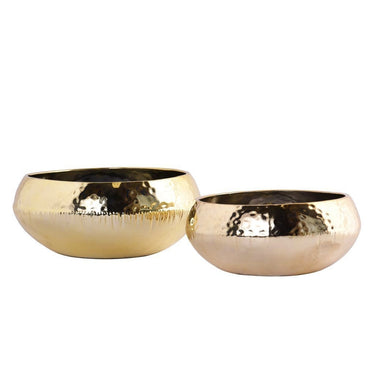 Shop Natural Feel Faux Round Ceramic Gold Pots | Bloomr